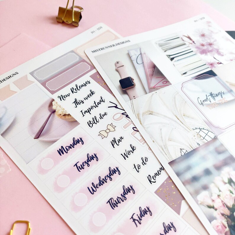 Pink Floral Photo Weekly Planner Sticker Kit - Etsy