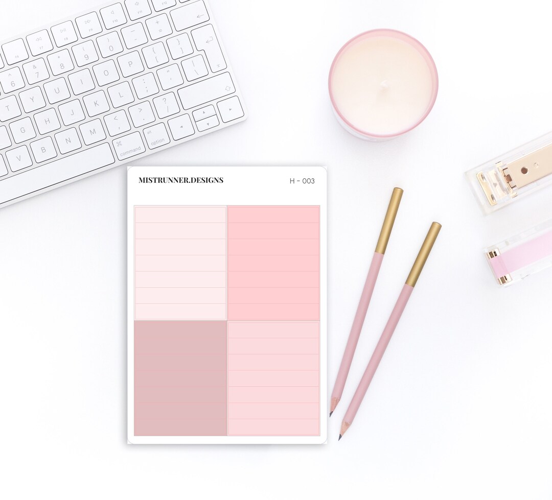 Pink Pastel Color Header Planner Stickers - Etsy
