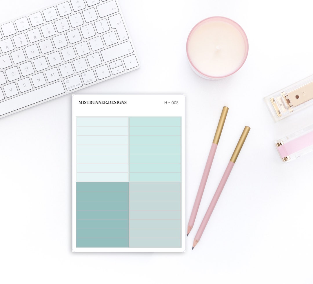Seafoam Green Pastel Color Header Planner Stickers - Etsy