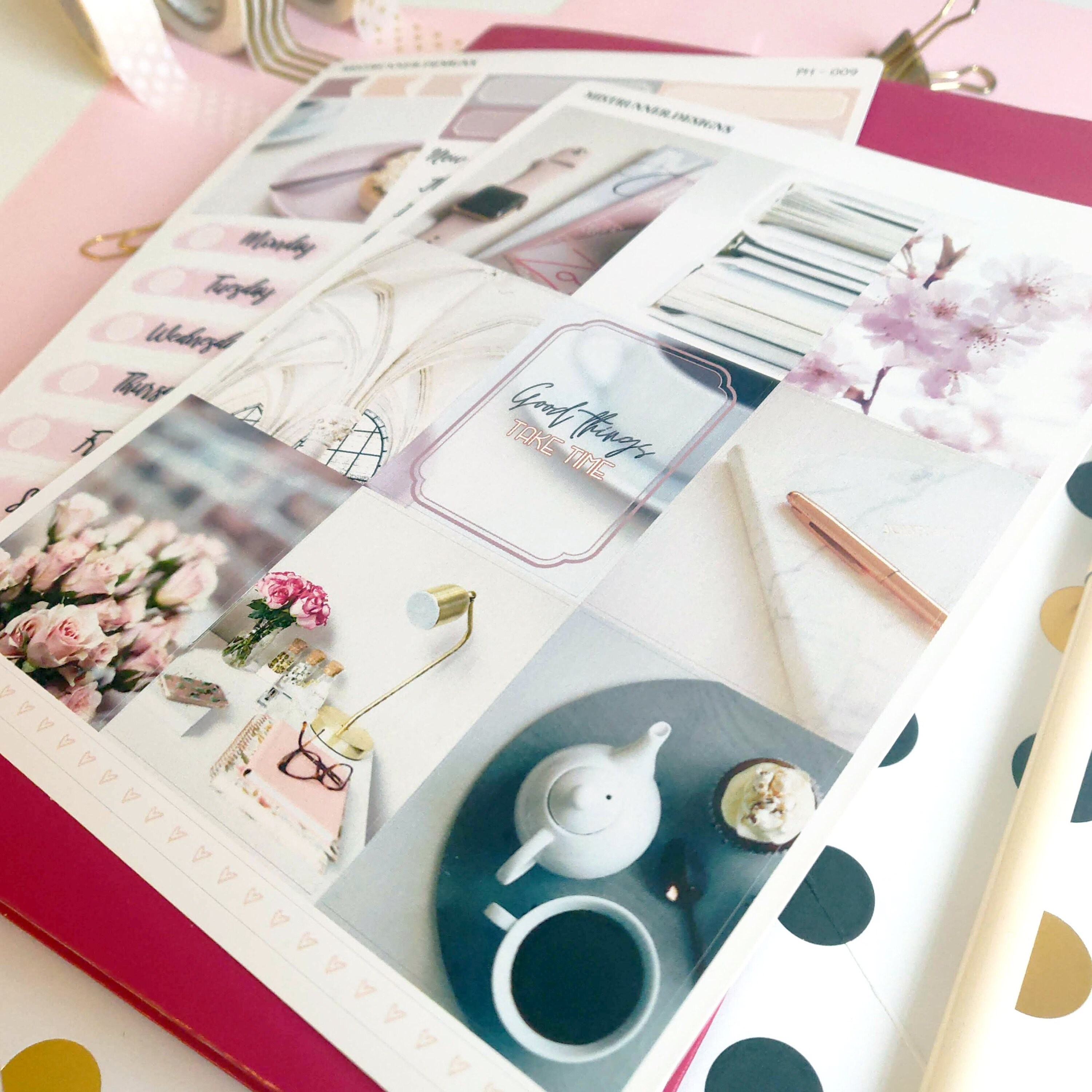 Pink Floral Photo Weekly Planner Sticker Kit - Etsy
