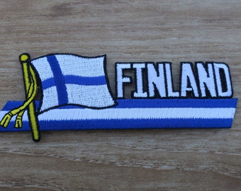 FINLAND FLAG PATCH Iron-on Embroidered Applique Top Quality - Etsy