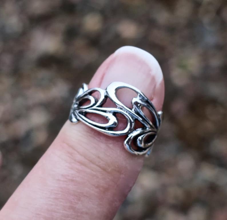 Vintage 925 Sterling Silver Open Design Ring - Etsy