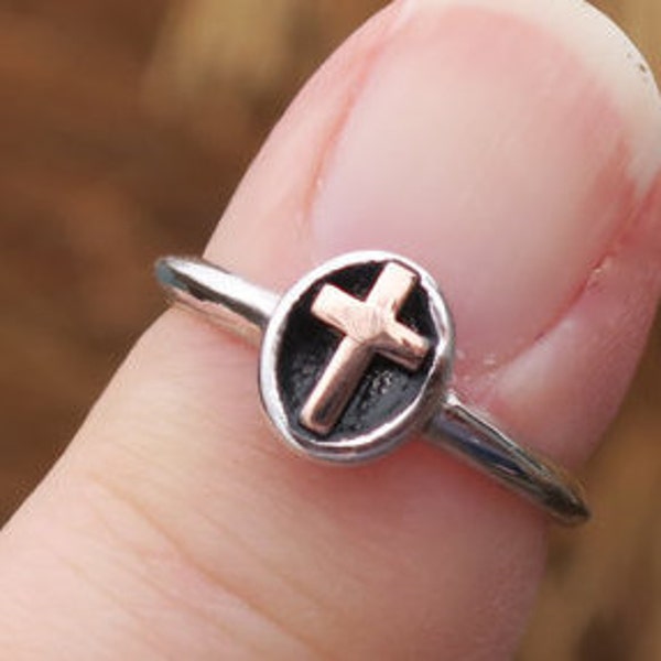 Silver Cross Ring - Etsy