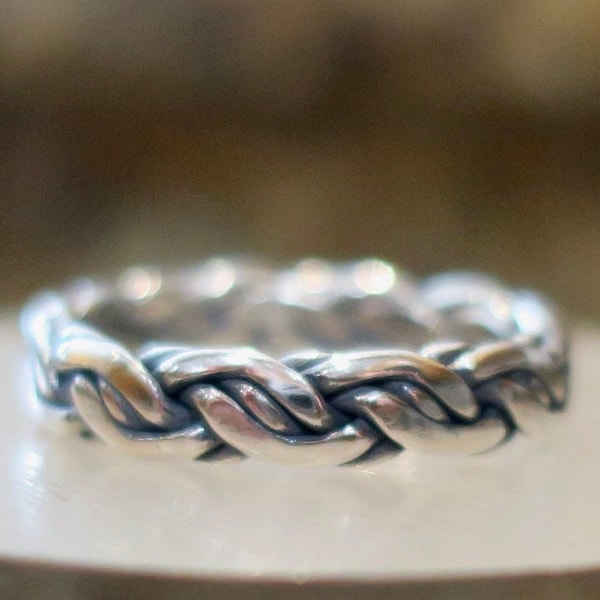 Silver Braided Ring - Etsy
