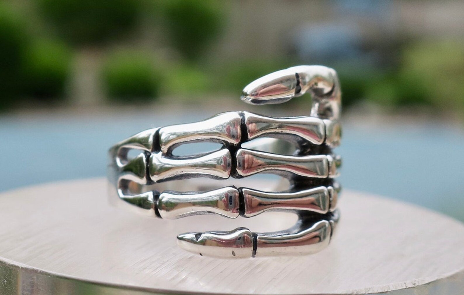 Vintage 925 Sterling Silver Skeleton Hand Ring - Etsy