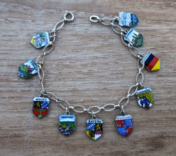 German Charm Bracelet - My Collection of Shield Charms and more!