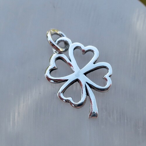 Silver Four Leaf Clover Necklace Sterling Silver Four Leaf - Etsy