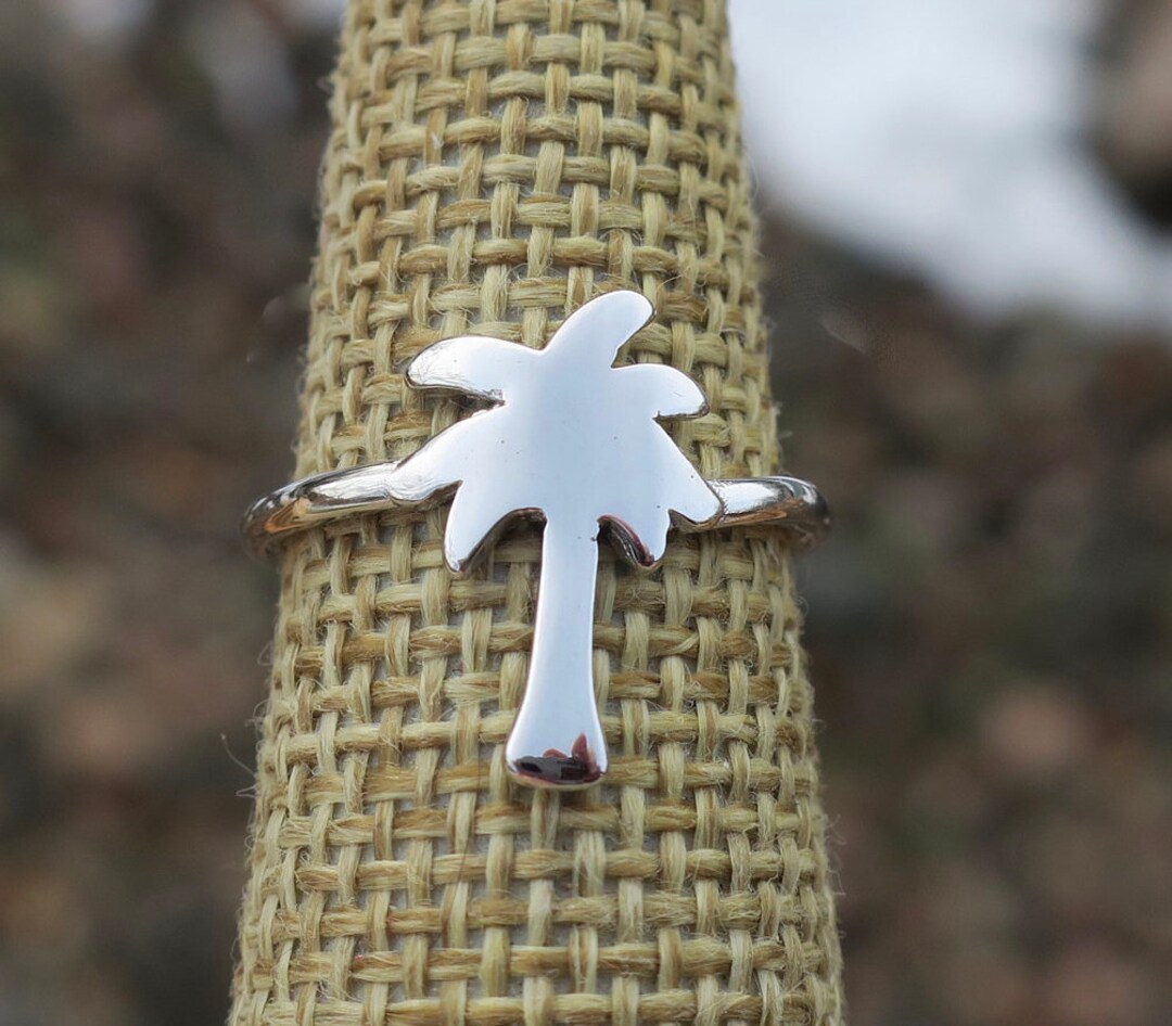 Vintage 925 Sterling Silver Palm Tree Ring - Etsy