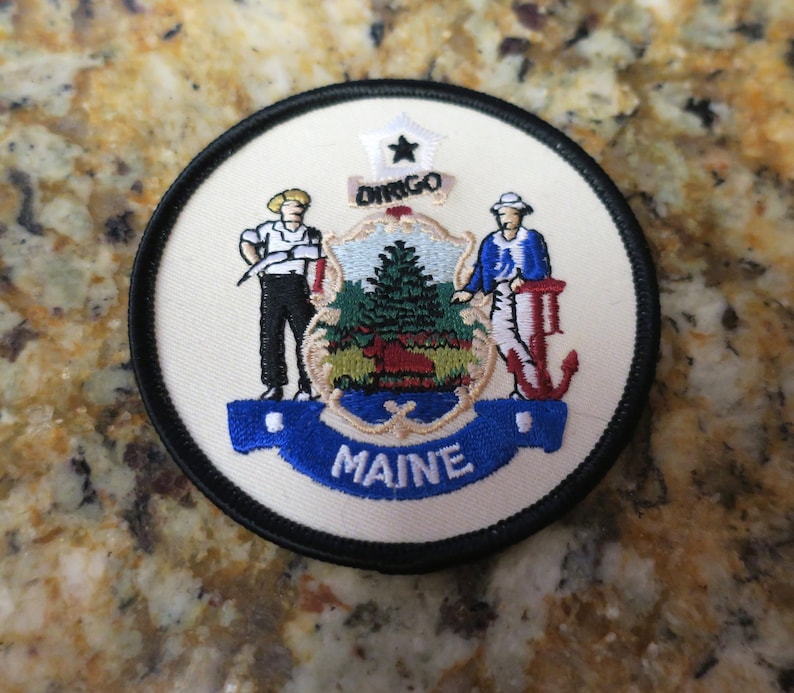 Embroidered Maine State Seal Iron on Patch - Etsy