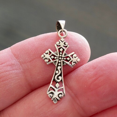 925 Sterling Silver Cross Pendant Charm silver Crosssmall | Etsy