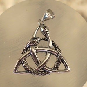 925 Sterling Silver Celtic Trinity Knot Pendant With Snakes - Etsy