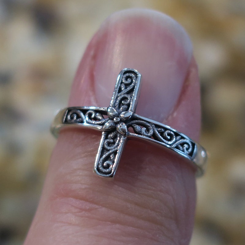 Sterling Silver 925 Cross Ring - Etsy