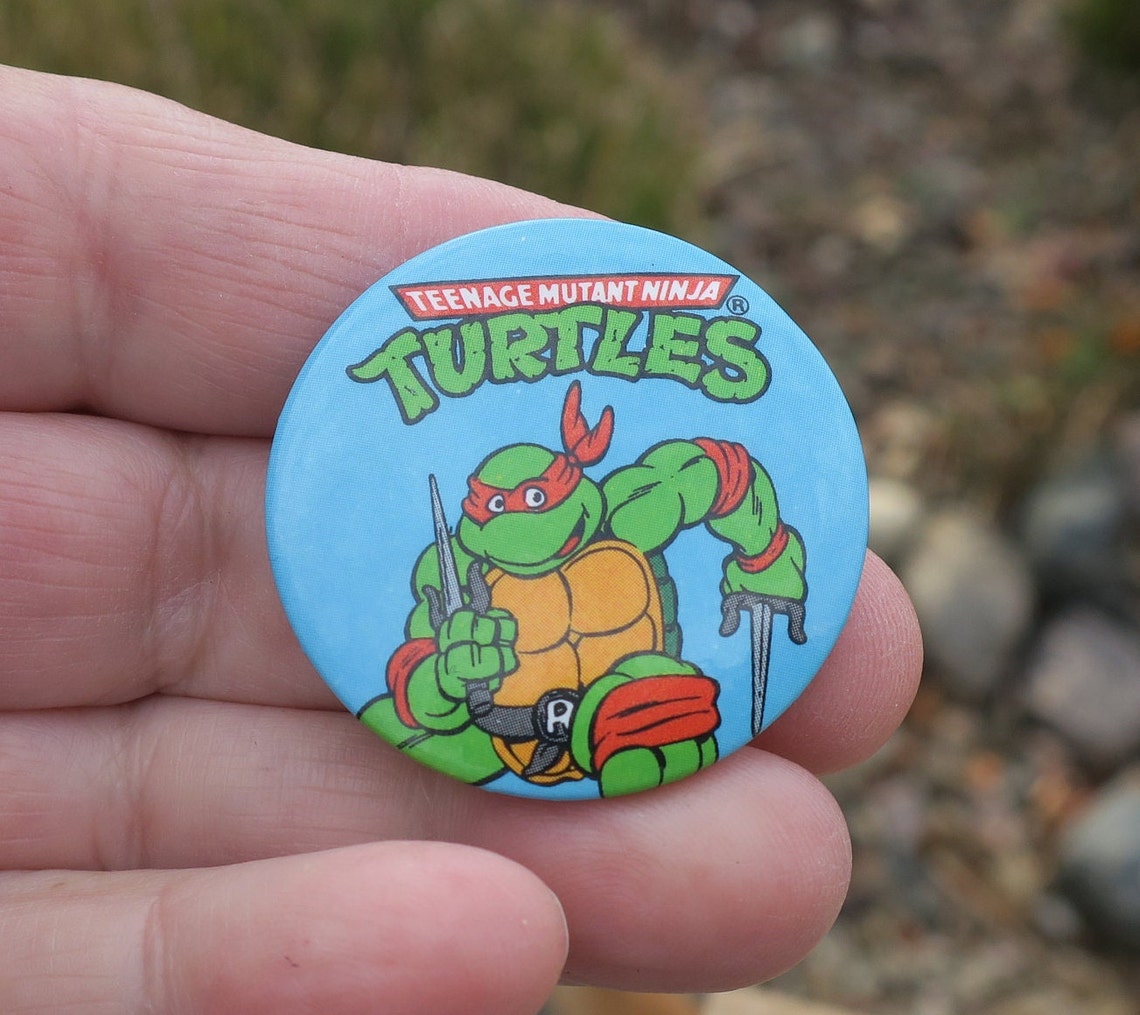 Vintage Teenage Mutant Ninja Turtles Button and Sipper Set - Etsy