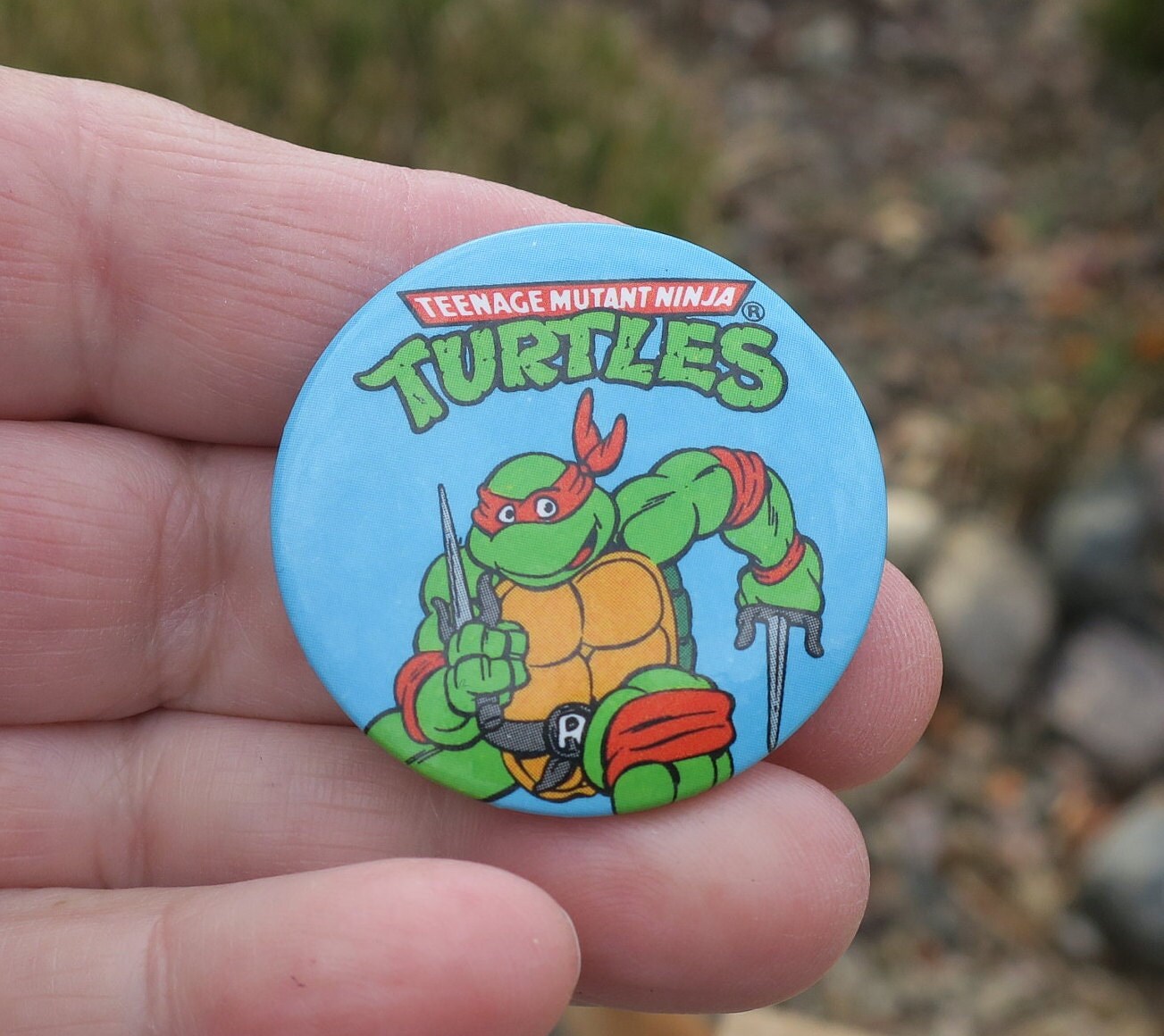 Vintage Teenage Mutant Ninja Turtles Button and Sipper Set - Etsy