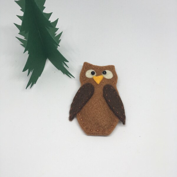 Felt Owl Brooch - Etsy