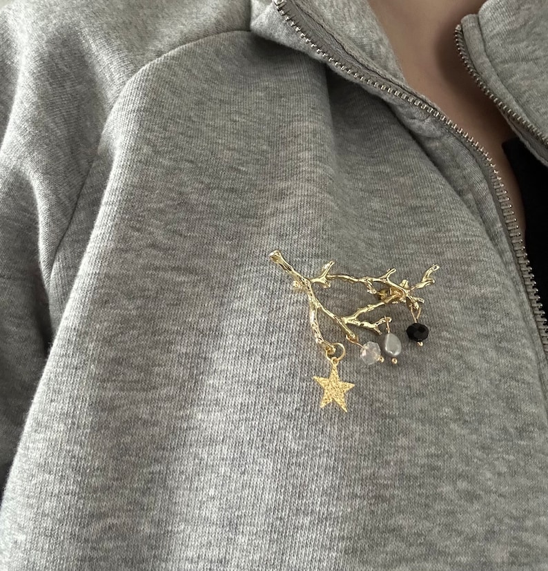 Golden Branch Brooch, Gold Coral Branch Brooch, Golden Brooch, Branch ...