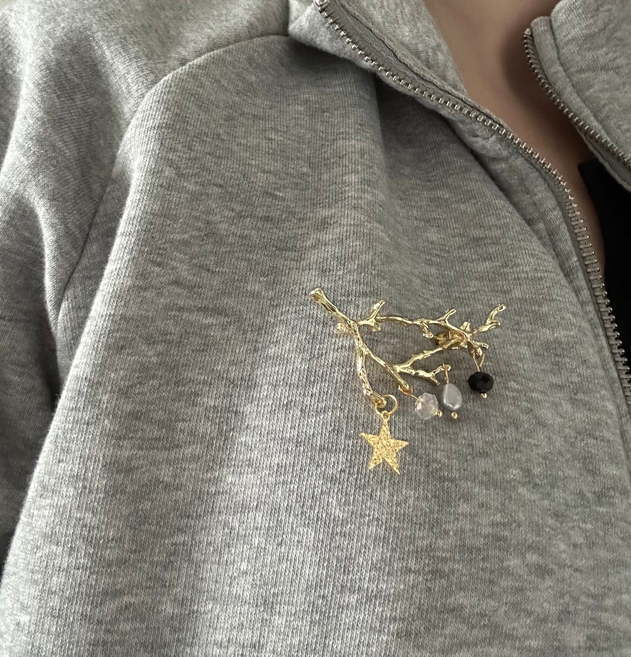 Golden Branch Brooch, Gold Coral Branch Brooch, Golden Brooch, Branch ...