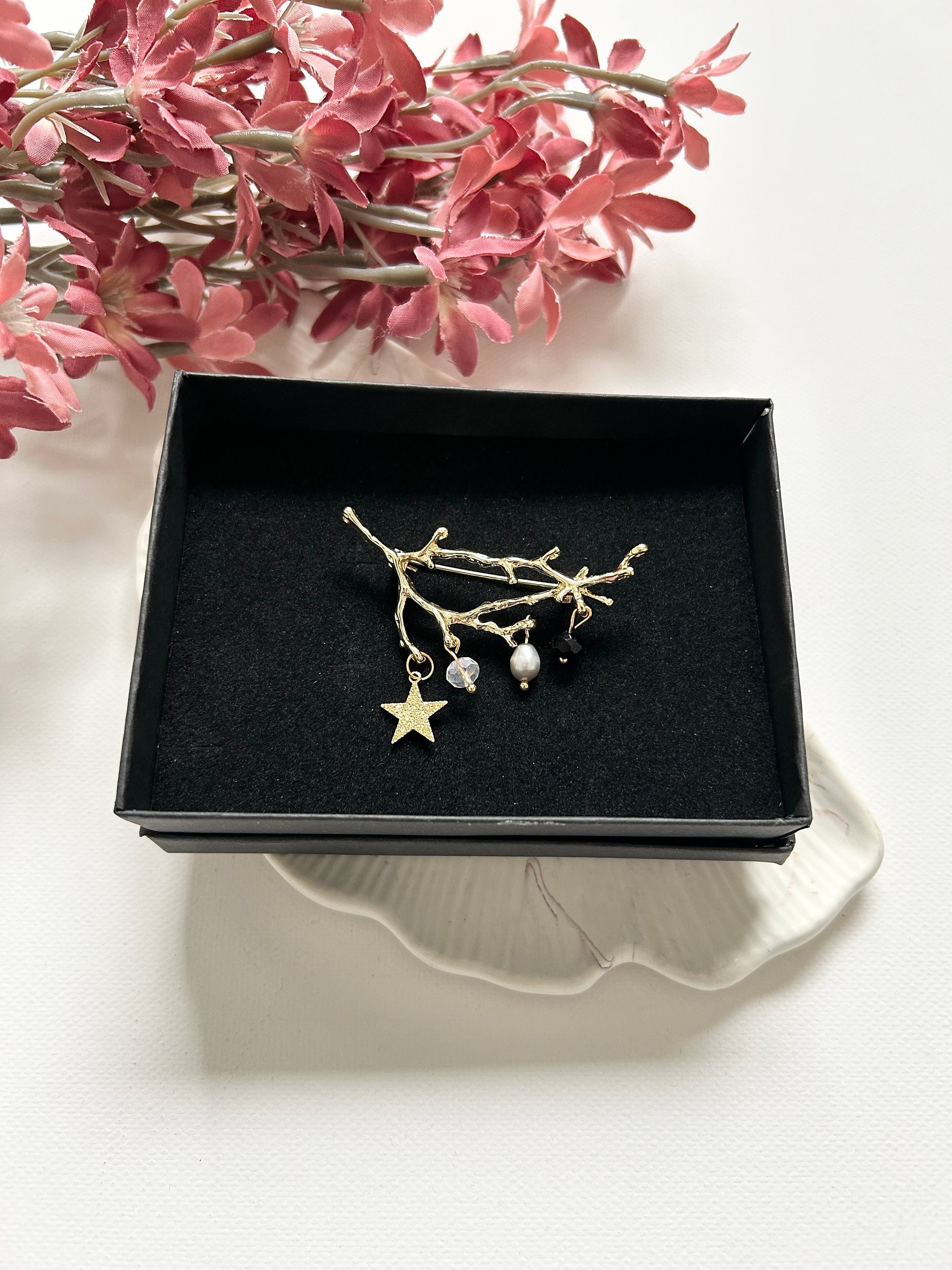 Golden Branch Brooch, Gold Coral Branch Brooch, Golden Brooch, Branch ...