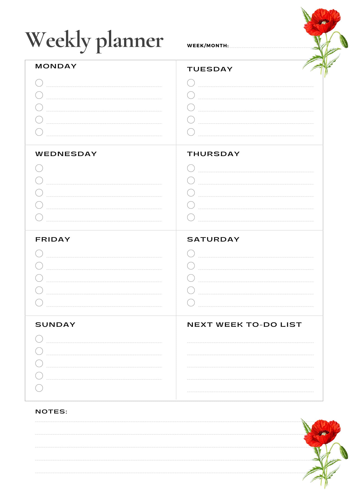 Weekly Planner PDF, Printable Planner PDF, Etsy Seller Planner, Weekly ...