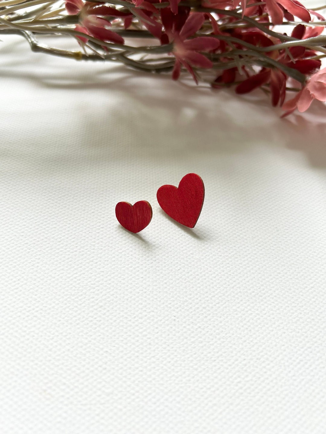 Heart Pin, Small Red Brooch Heart, Valentine’s Day Pin, Wooden Heart ...