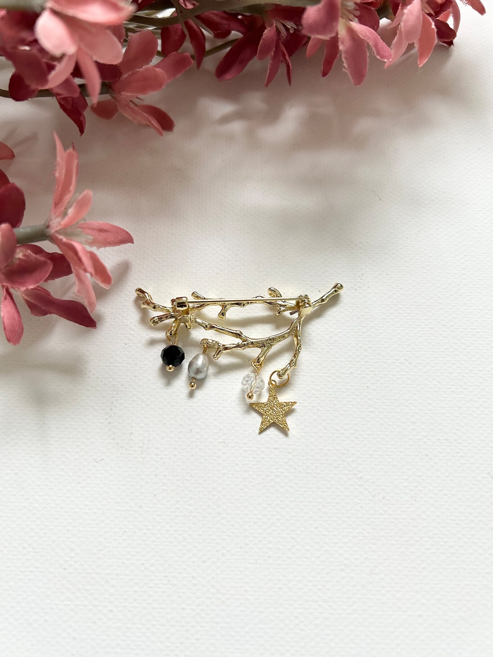 Golden Branch Brooch, Gold Coral Branch Brooch, Golden Brooch, Branch ...