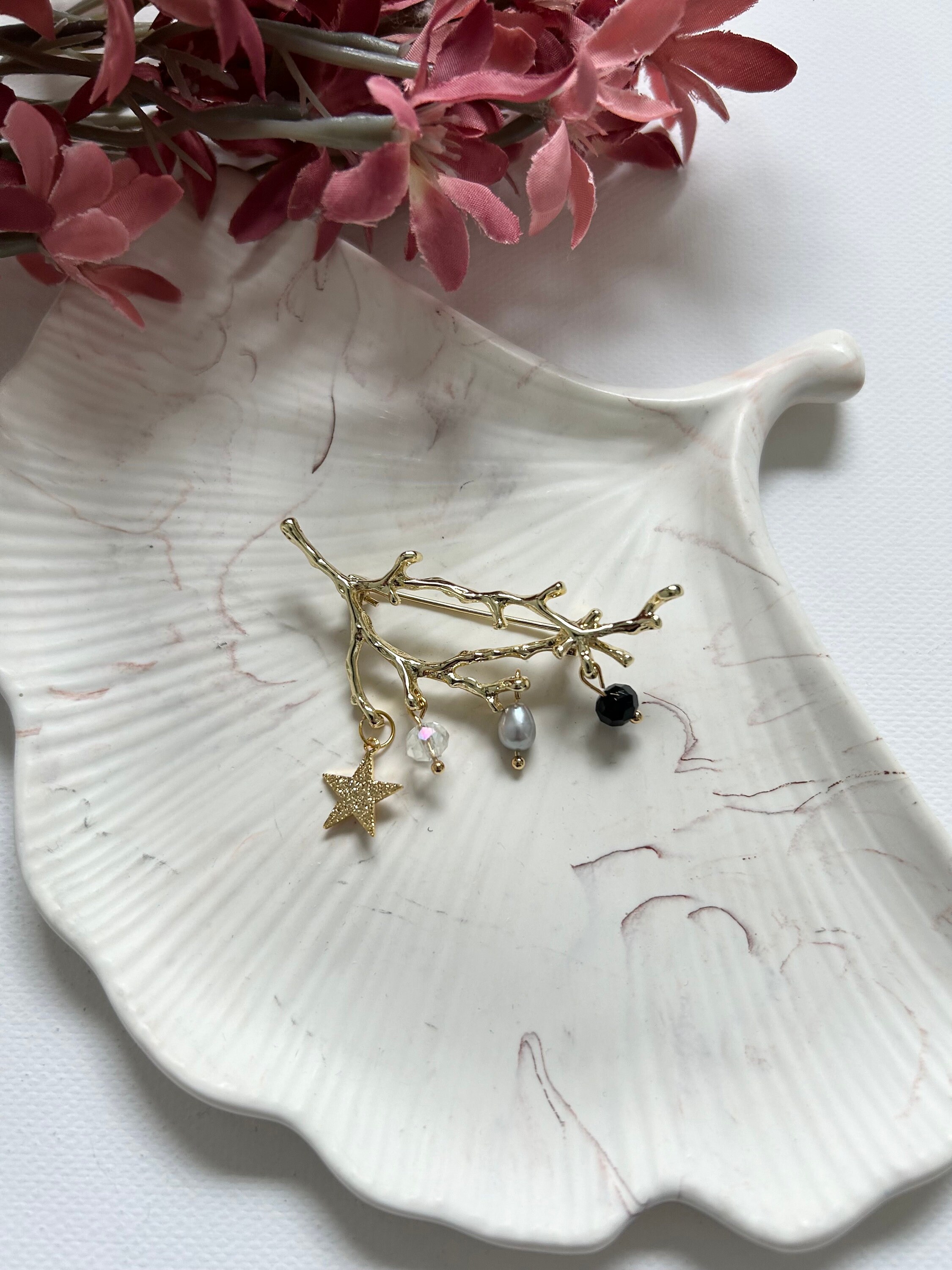 Golden Branch Brooch, Gold Coral Branch Brooch, Golden Brooch, Branch ...