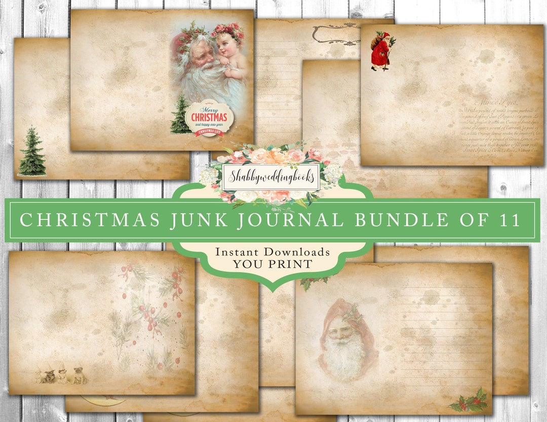 Kit to Make a Christmas Journal, Digital Download, Junk Journal, Travel ...