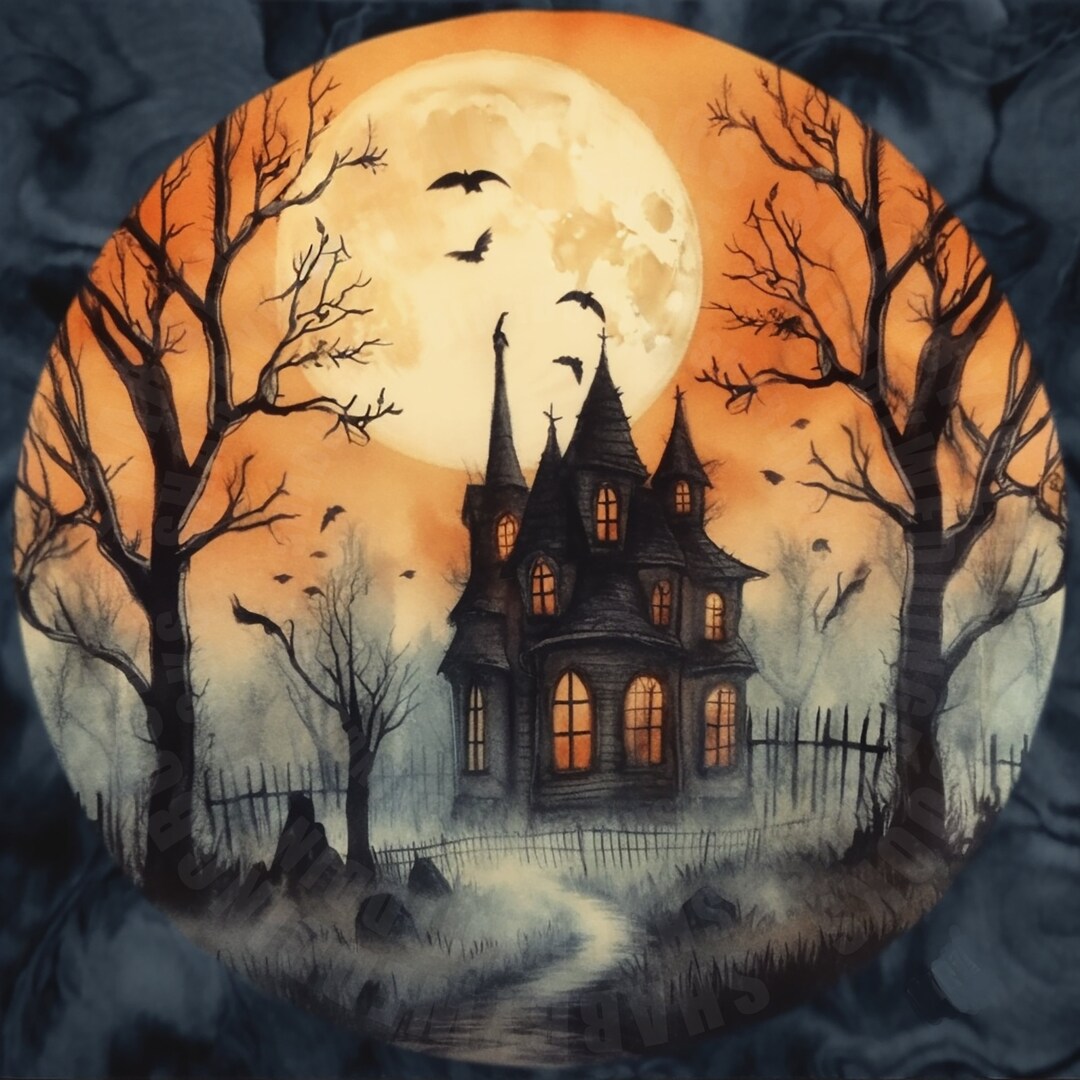 Halloween Clip Art, 6 Different Haunted House Images, Instant Digital ...