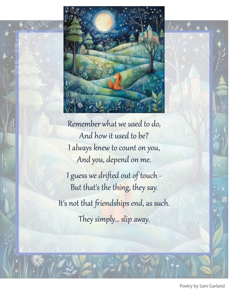 Friendship Poem, Digital Download Wall Art, PDF, 11 X 8.50 Loss of a ...