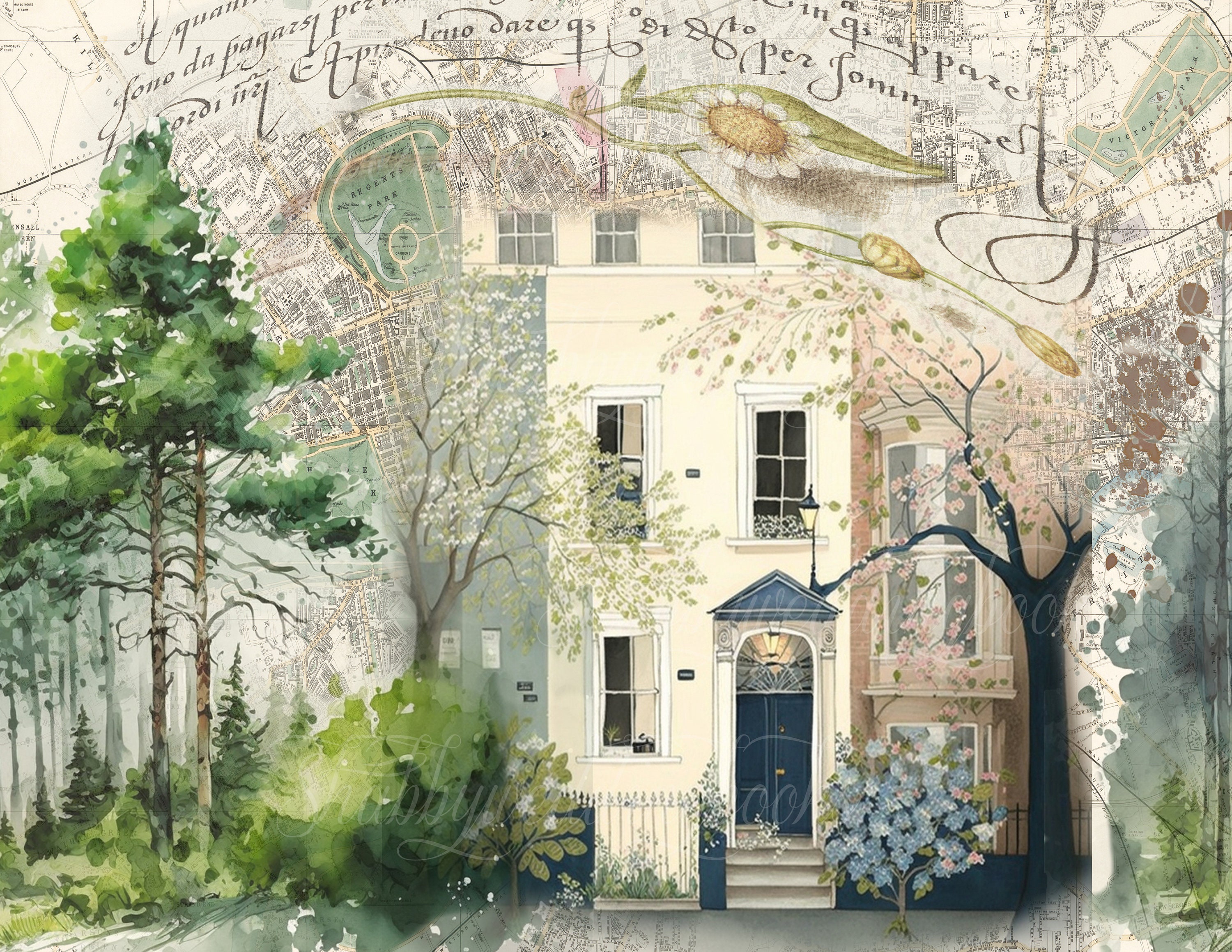 London Mews Digital Download Printable Bundle of 6 Scrapbooking Papers ...