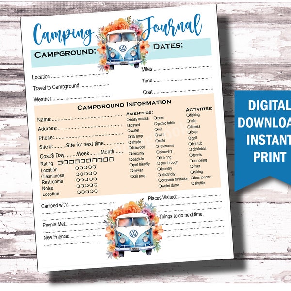 Camping Journal - Etsy