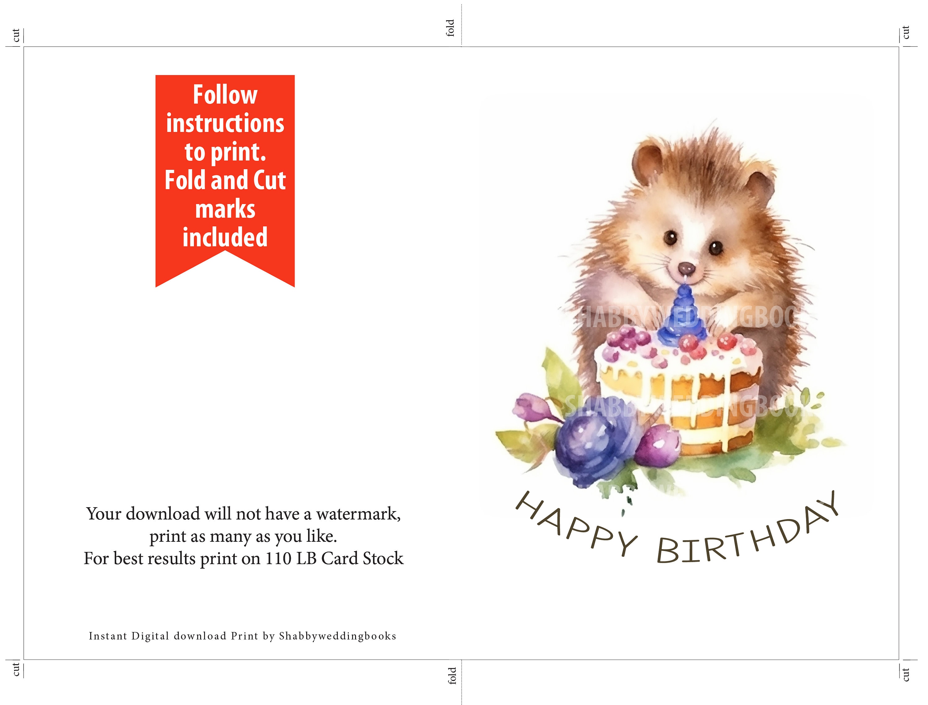 Printable Kids Birthday Card, Digital Download, Childs Greeting Card ...