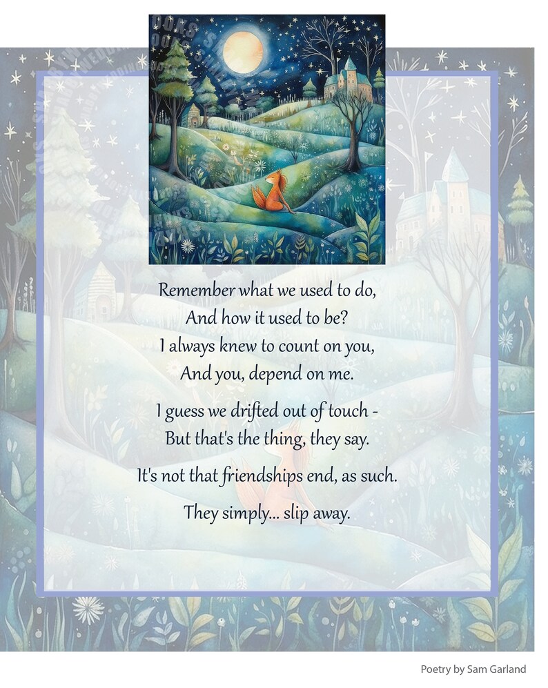 Friendship Poem, Digital Download Wall Art, PDF, 11 X 8.50 Loss of a ...