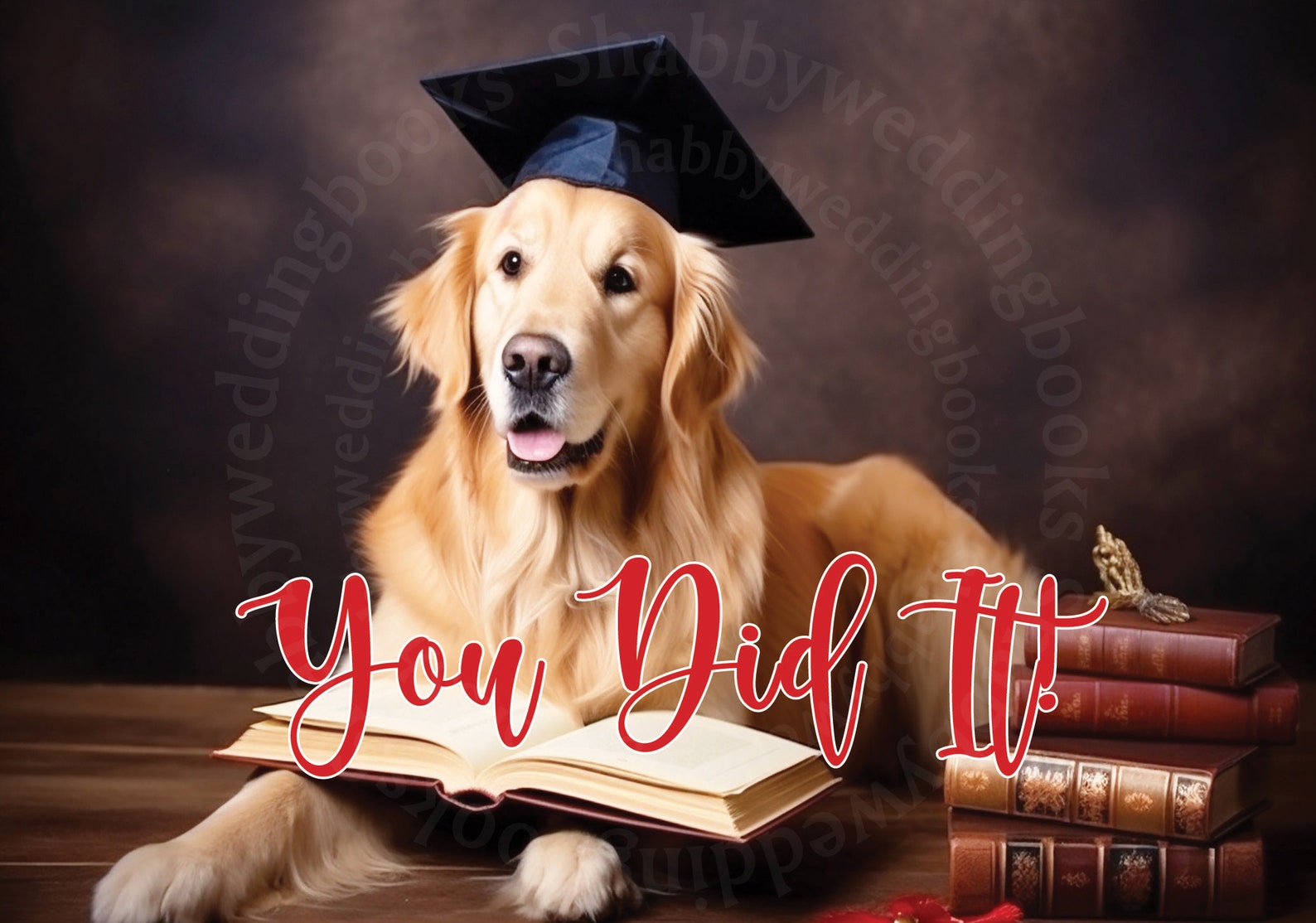 Printable Graduation Card, Digital Download, Golden Retriever Grad ...