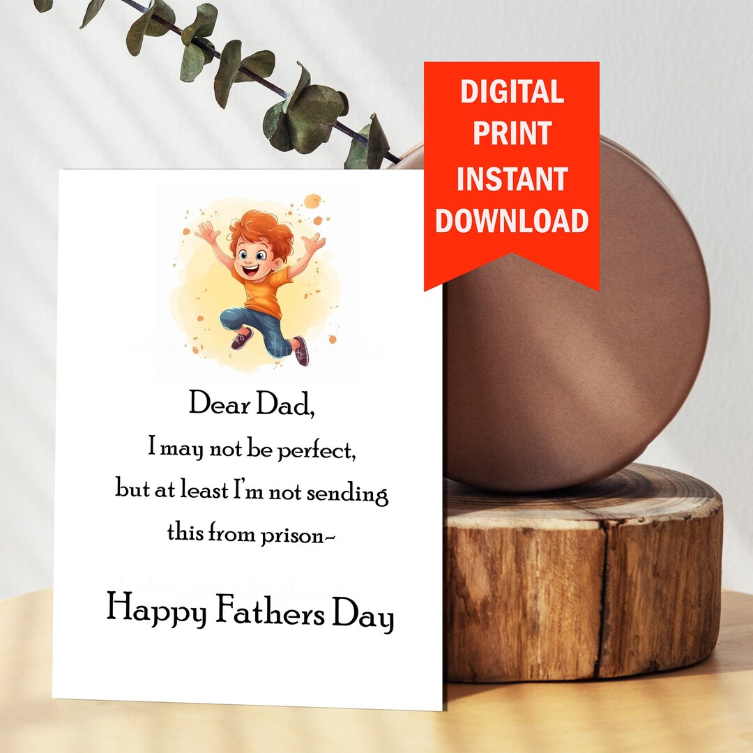 Printable Fathers Day Card, Good Job Dad, Digital Download, Funny ...