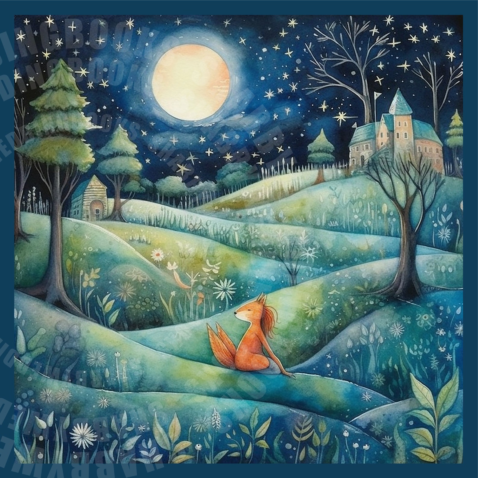 Whimsical Fairytale Fox Art Print - Digital Download Wall Art - Magical ...