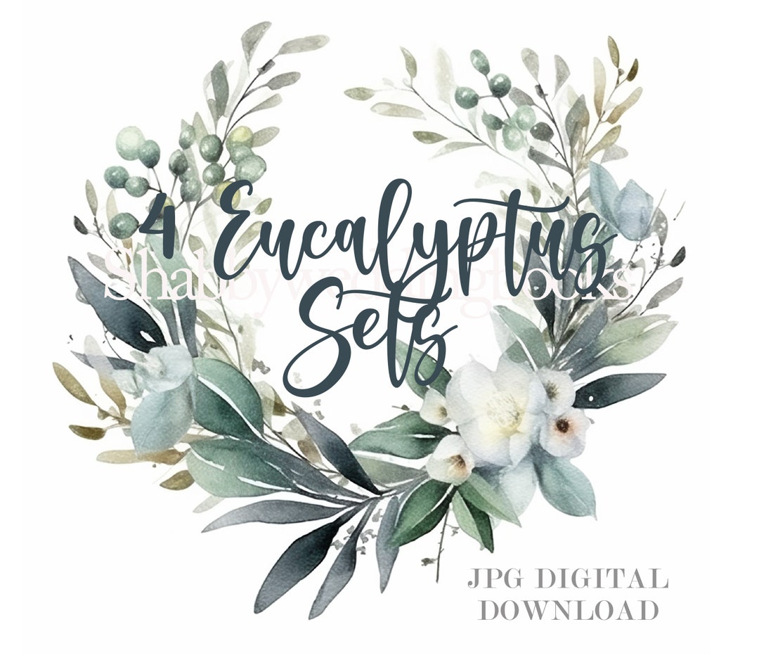 4 Beautiful Eucalyptus Digital Downloads, 3 Eucalyptus Wreaths and a ...