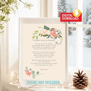 If Roses Grow in Heaven, Digital Download, Typography, Funeral Eulogy ...