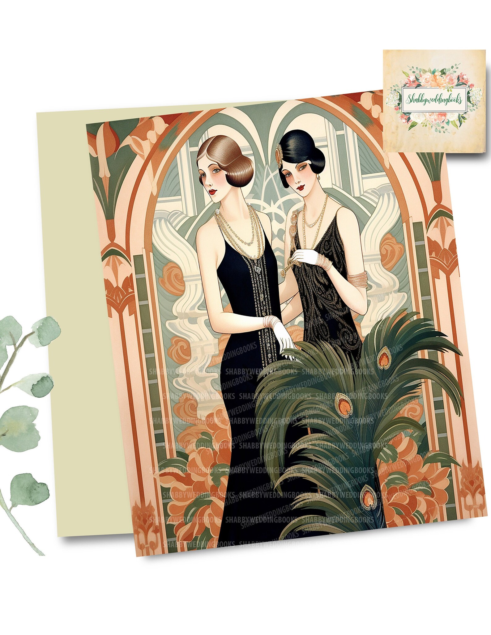 Printable Art Deco Card, Digital Download, 1920's Style Blank. YOU ...