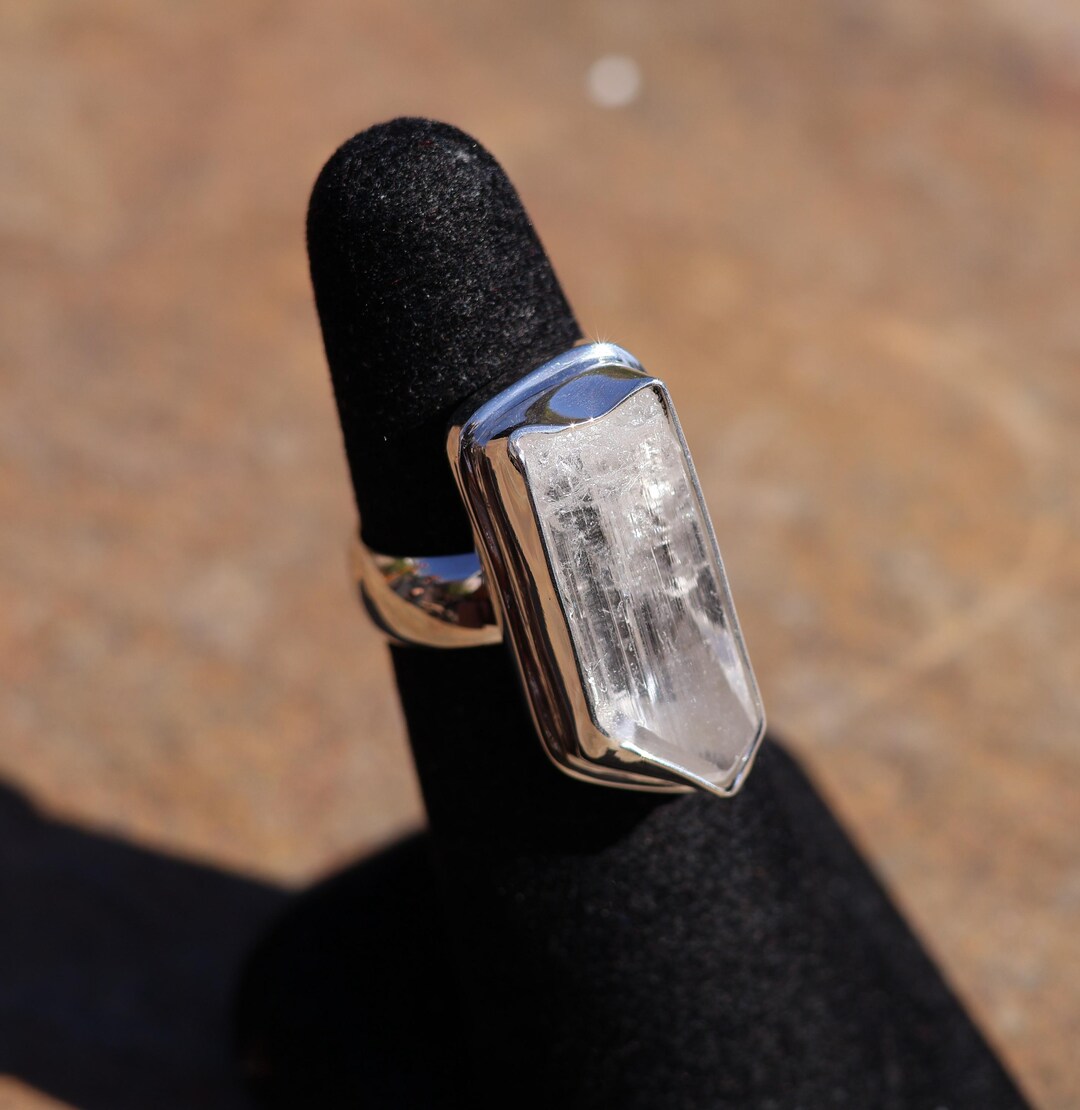 DANBURITE Natural Crystal Ring, Beautiful Terminated Crystal, Rainbows and Angelic Energies ...