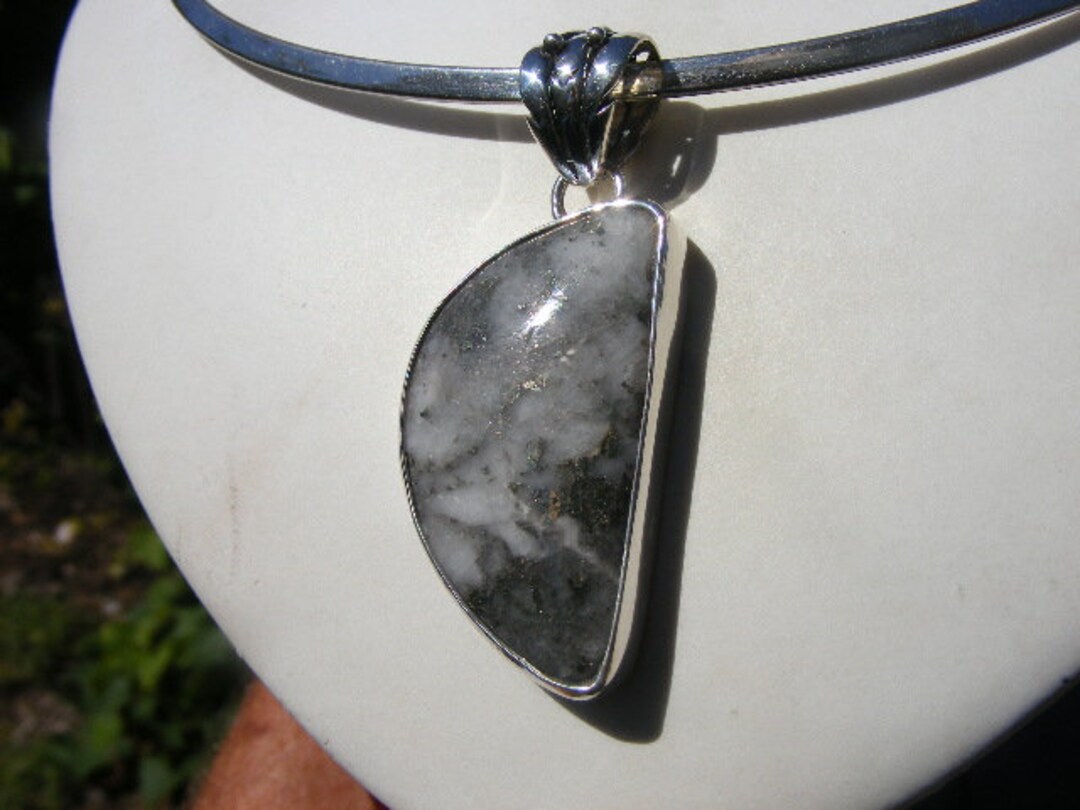 MOHAWKITE in QUARTZ PENDANT, Rare and Very Unusual, From the Keweenaw ...