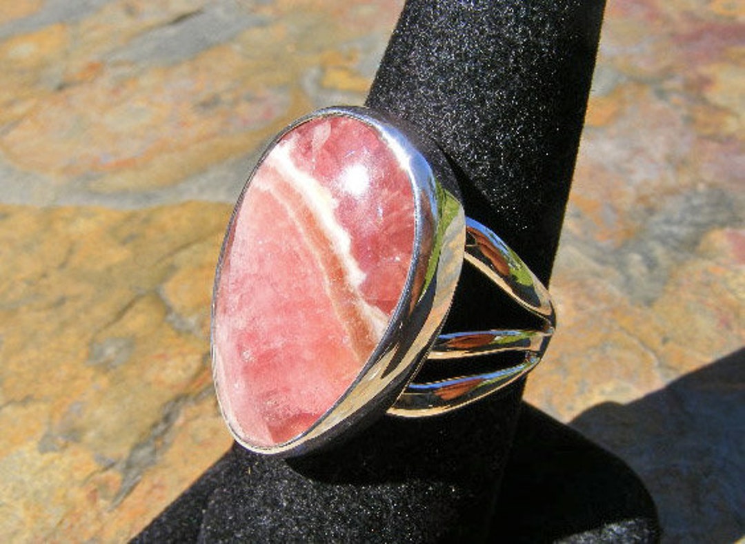 Rhodocrosite Ring, Size 10 Ring, Inca Rose Stone, Mined in Argentina ...