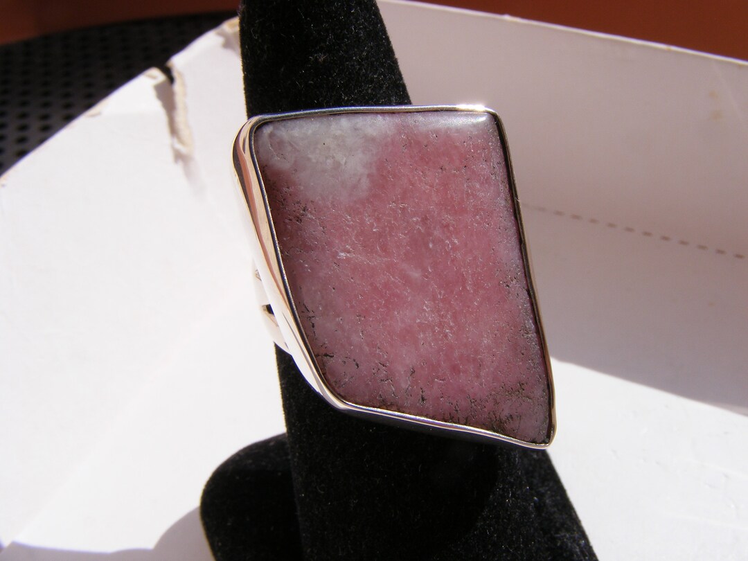 PETALITE RING, Pink Petalite, Size 8, Angelic Energy, Sterling Silver ...