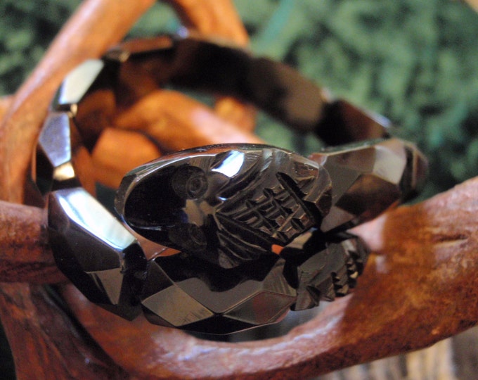 WHITBY JET SNAKE Bracelet Antique English Victorian Hand - Etsy