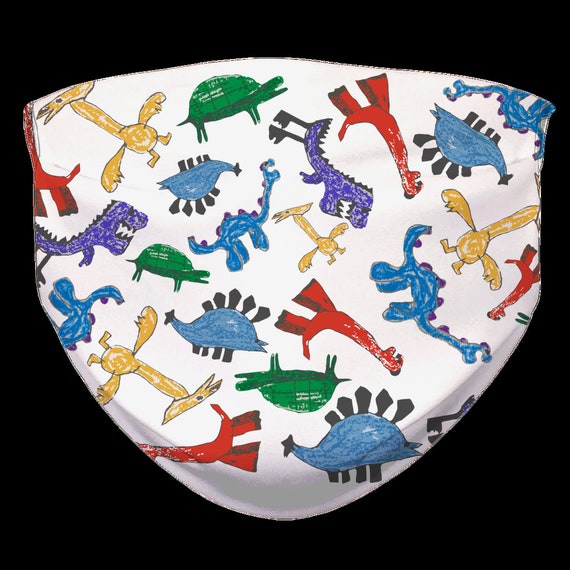 Cute Dino Washable Face Mask | Etsy