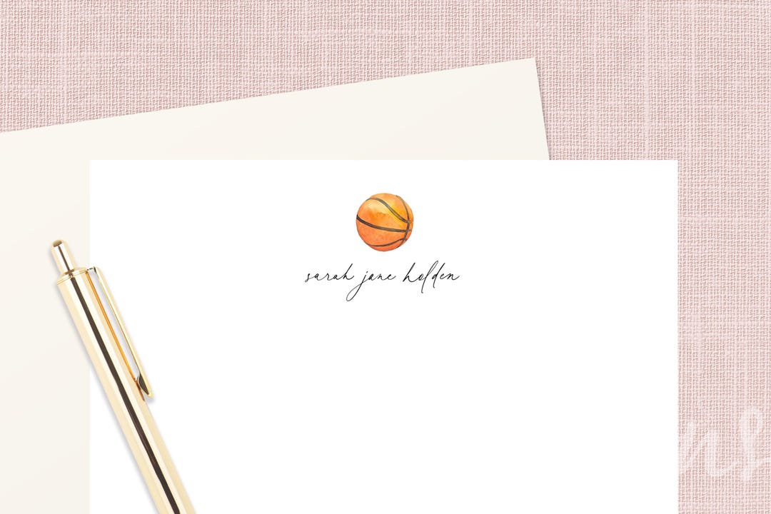 Personalized Basketball Note Card Set: Stationery Gift - Etsy