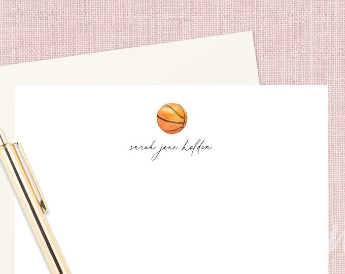 Basketball Stationery - Boys Stationary Sports Set of 20 Flat Note ...