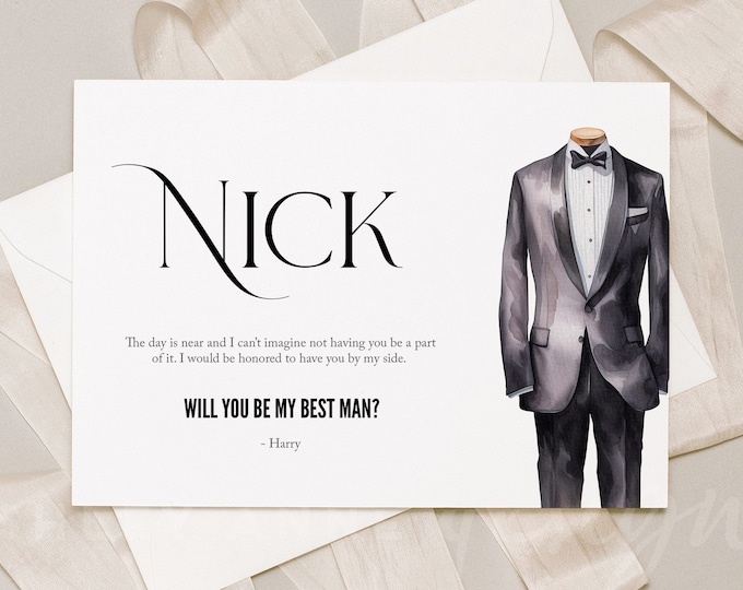 Best Man Card, Will You Be My Best Man Card, Best Man Proposal, Best ...