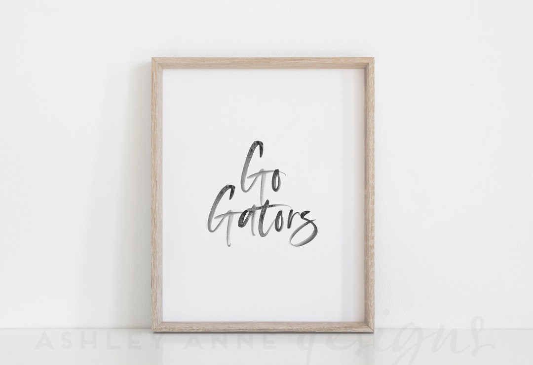 Florida Art Print Go Gators, Florida College Sign Artwork Decor Gift - Etsy