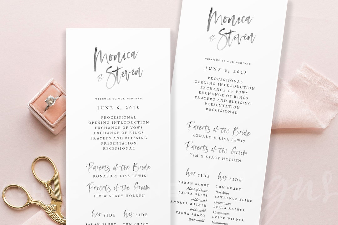 Simple Wedding Program, Wedding Programs Printed, Wedding Program ...